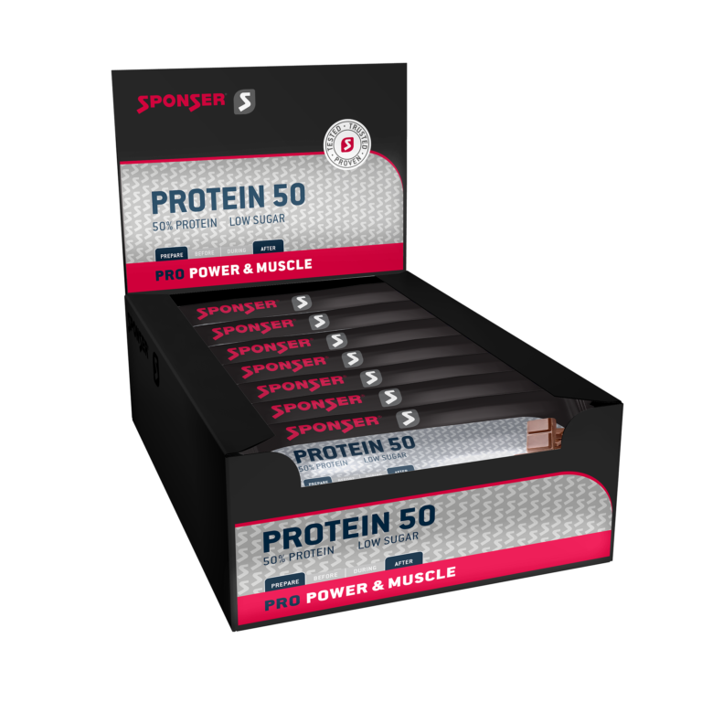 Sponser Protein 50 Display 25 x 50 g Chocolate | Ski + Sport Achermann AG